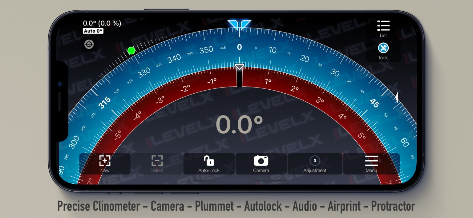 Bubble Level Protractor Clinometer App for Apple and Android